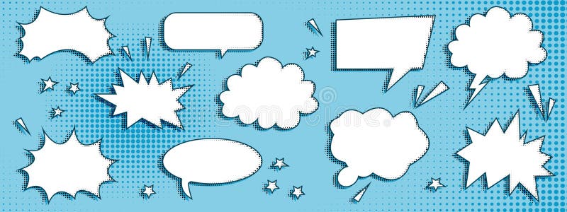 Modern Speech Bubble with Halftone Shadows. Emotional Message with ...