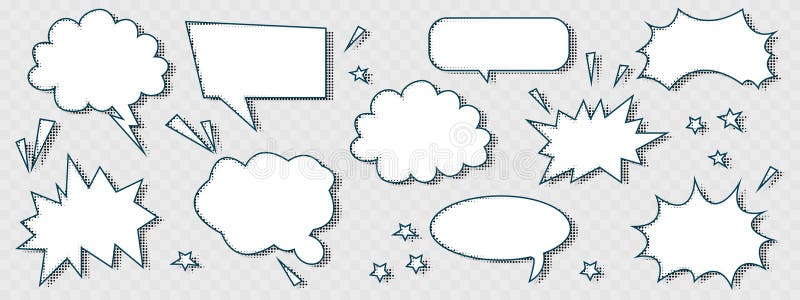 Modern Speech Bubble with Halftone Shadows. Emotional Message with ...