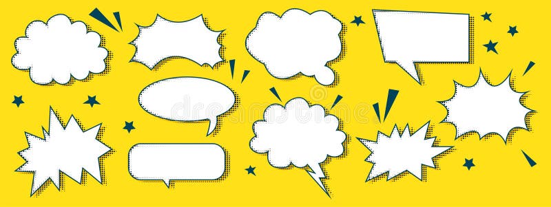 Modern Speech Bubble with Halftone Shadows. Emotional Message with ...
