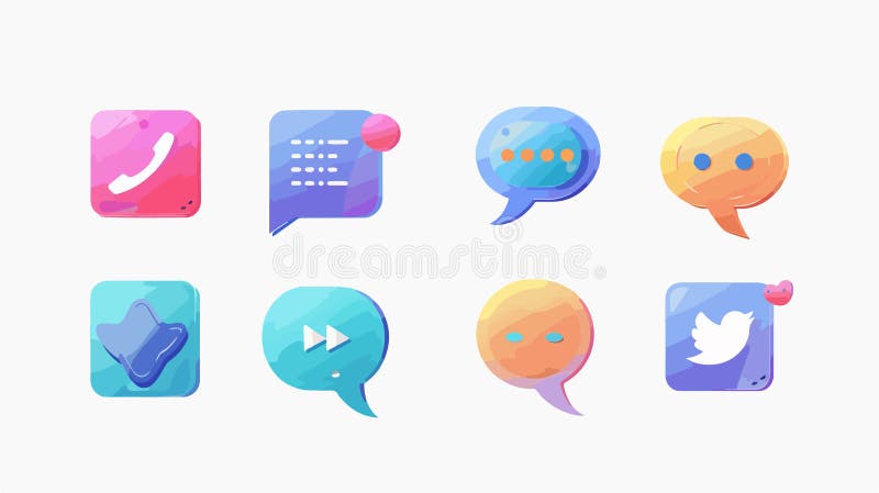 Modern Speech Bubbles Icon for Interaction and Communication Design ...