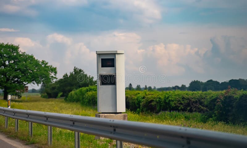 Modern speed camera stock photo. Image of monitoring - 298680408