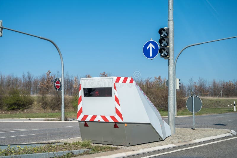 Modern Camouflaged Speed Camera at the Crossroads of an Expressway ...