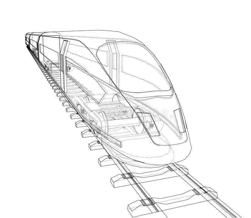 Modern speed train concept stock illustration. Illustration of train ...
