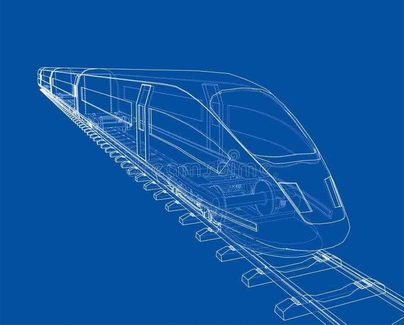 Modern speed train concept stock illustration. Illustration of concept ...