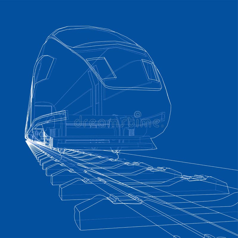 Modern speed train concept stock illustration. Illustration of digital ...