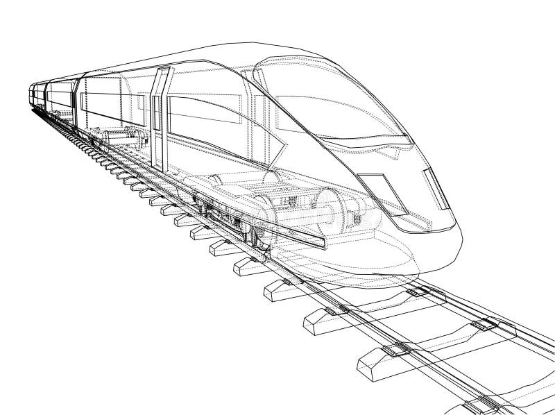 Modern speed train concept stock illustration. Illustration of engine ...