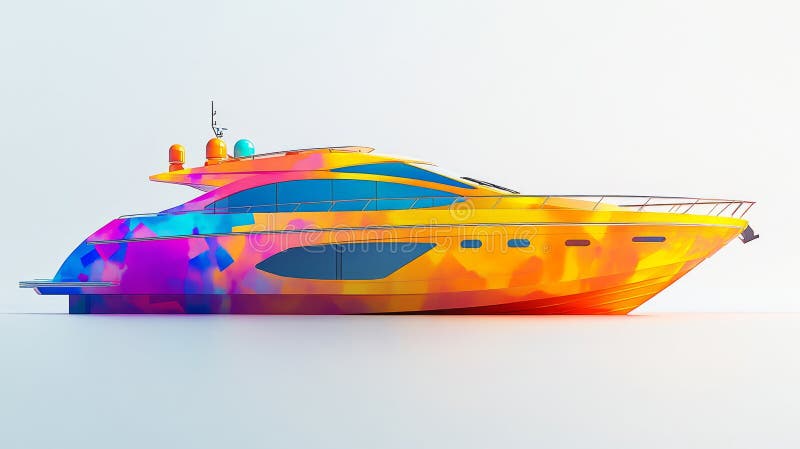 Modern Speedboat on Minimalist Background Stock Photo - Image of ocean ...