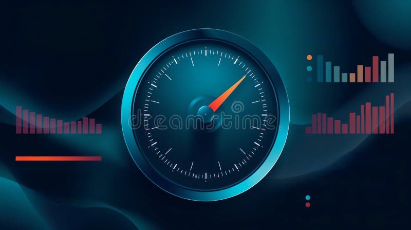 Modern Speedometer or Dashboard Gauge Design with Color Segments and ...