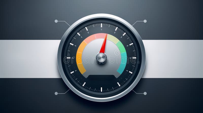 Modern Speedometer or Dashboard Gauge Design with Color Segments and ...