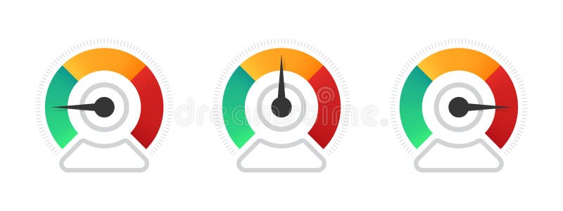 Modern Speedometer, Tachometer, Indicator Icons. Performance ...