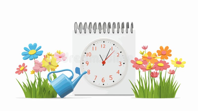 Modern Spiral-Binding Calendar with Clock Showing 9 O Clock Stock ...