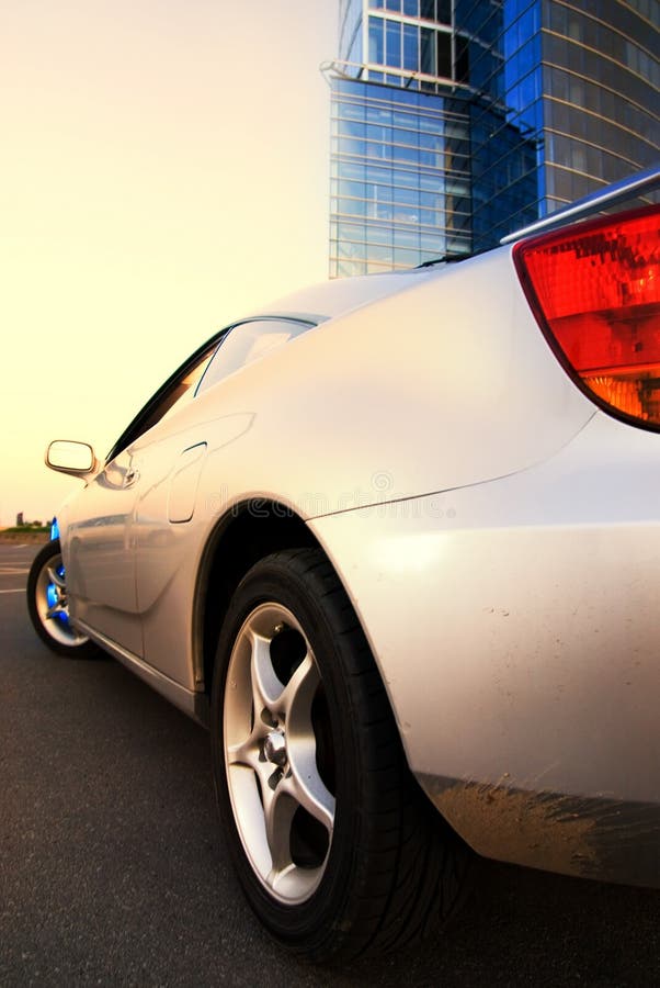 Rear-side view of car stock photo. Image of background - 9130776