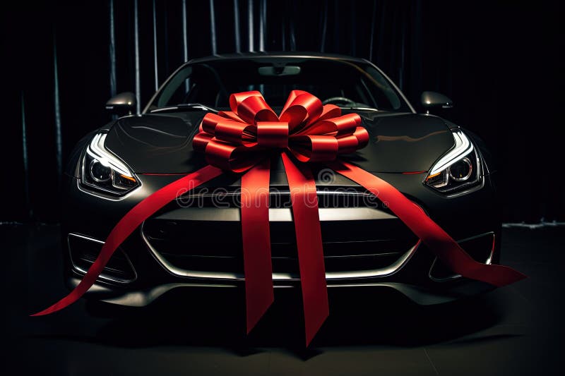 Modern Sports Car with Red Ribbon. Generative AI Stock Illustration ...