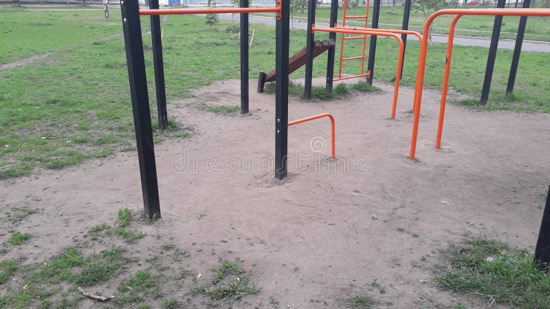 Modern Sports Ground and Exercise Machine in the Yard Stock Image ...