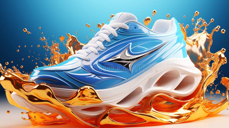 A Modern Sports Shoe Design in Abstract Motion Stock Illustration ...