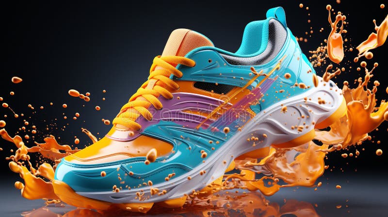 A Modern Sports Shoe Design in Abstract Motion Stock Illustration ...