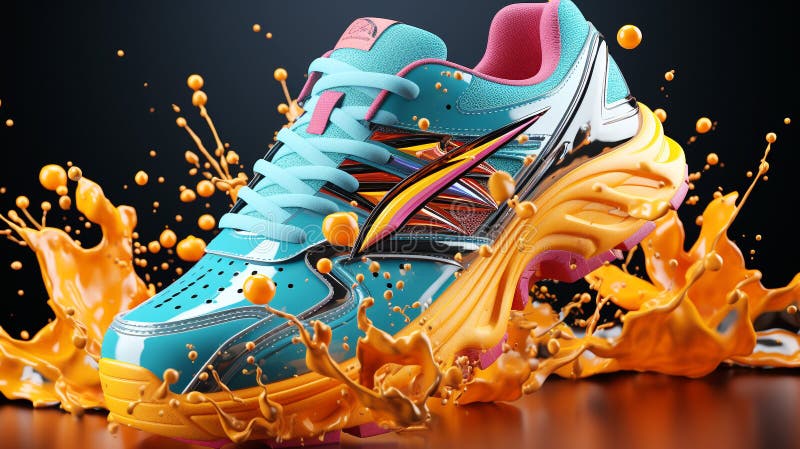 A Modern Sports Shoe Design in Abstract Motion Stock Illustration ...