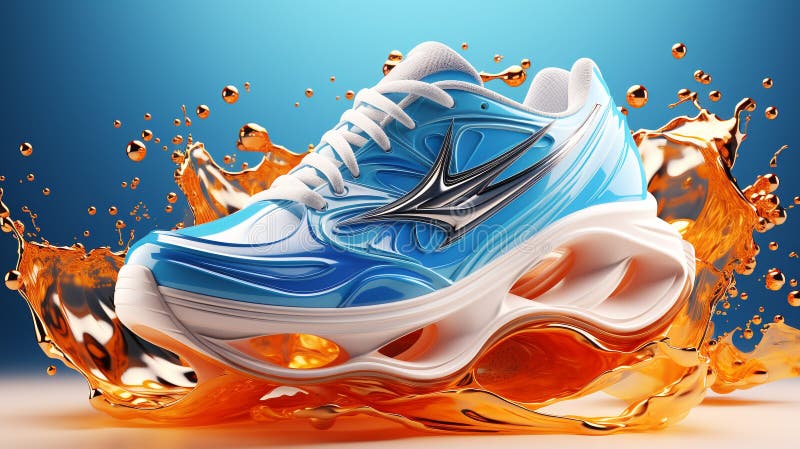 A Modern Sports Shoe Design in Abstract Motion Stock Illustration ...