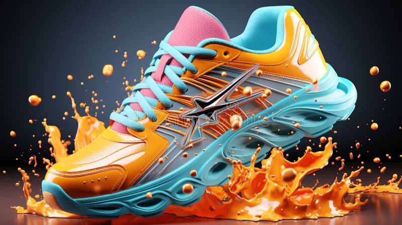 A Modern Sports Shoe Design in Abstract Motion Stock Illustration ...
