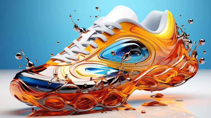 A Modern Sports Shoe Design in Abstract Motion Stock Illustration ...