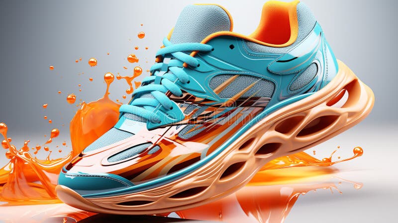 A Modern Sports Shoe Design in Abstract Motion Stock Illustration ...