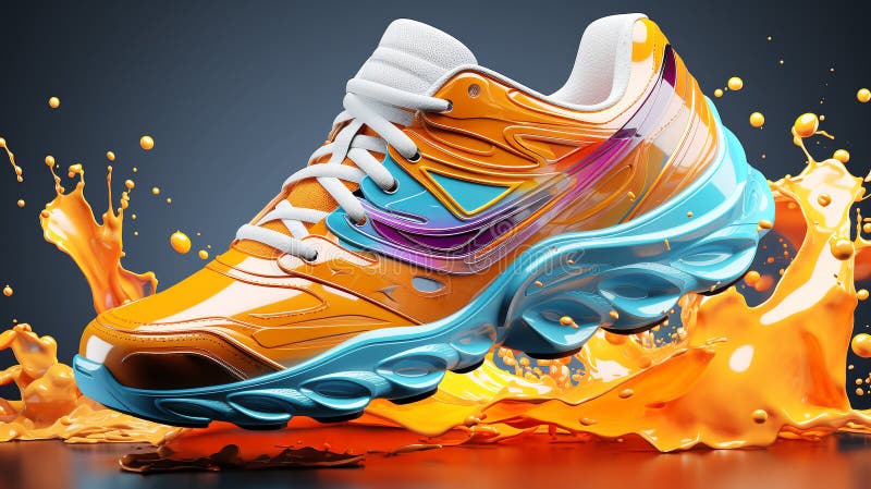 A Modern Sports Shoe Design in Abstract Motion Stock Illustration ...