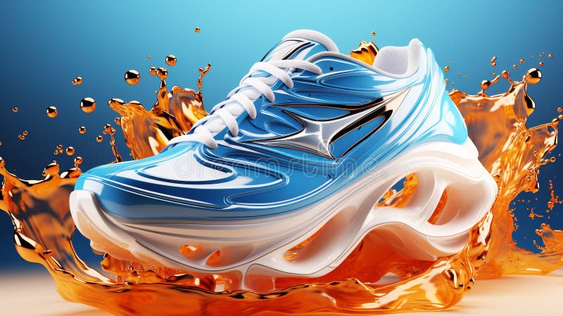 A Modern Sports Shoe Design in Abstract Motion Stock Illustration ...
