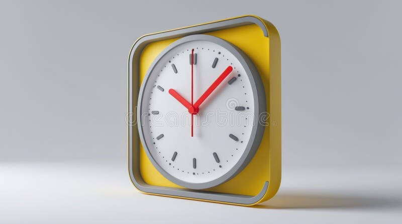 Modern Square Clock Design, Time Management Concept Stock Photo - Image ...