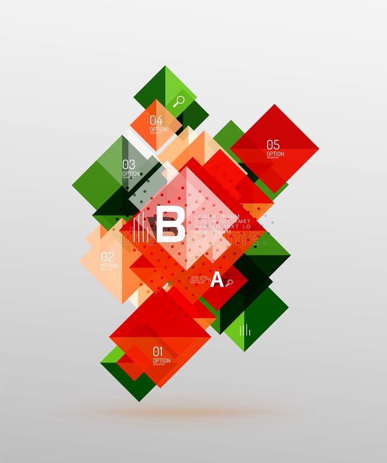 Modern Square Composition, Abstract Banner Stock Illustration ...