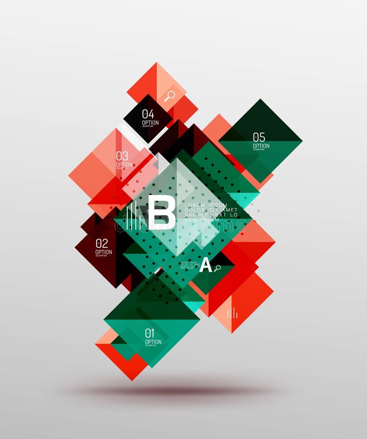 Modern Square Composition, Abstract Banner Stock Illustration ...