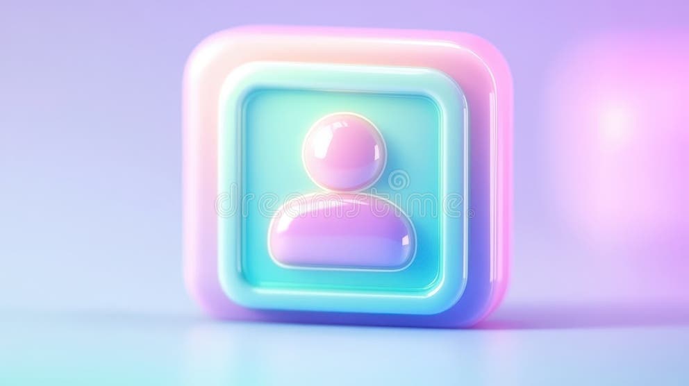 Modern Square Icon with Centered Human Silhouette Representing User ...