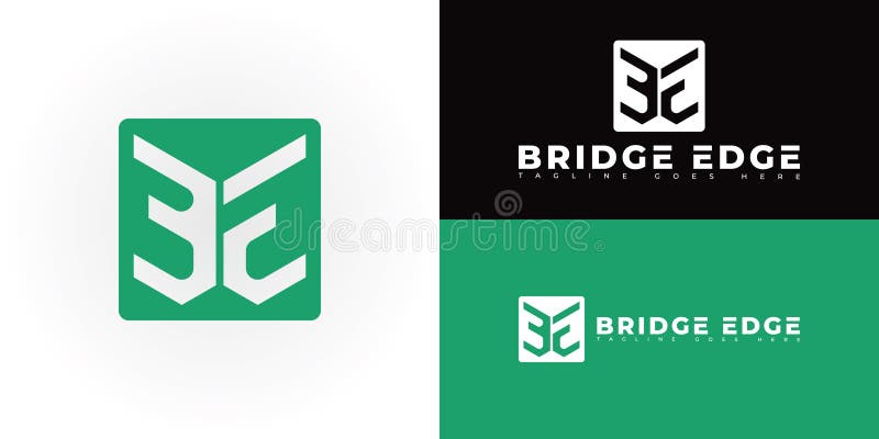 Modern Square Initial Vector Letter BE or EB Logo in Green Color ...