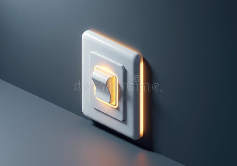 Modern Square Light Switch with Subtle Illumination in Minimalist ...