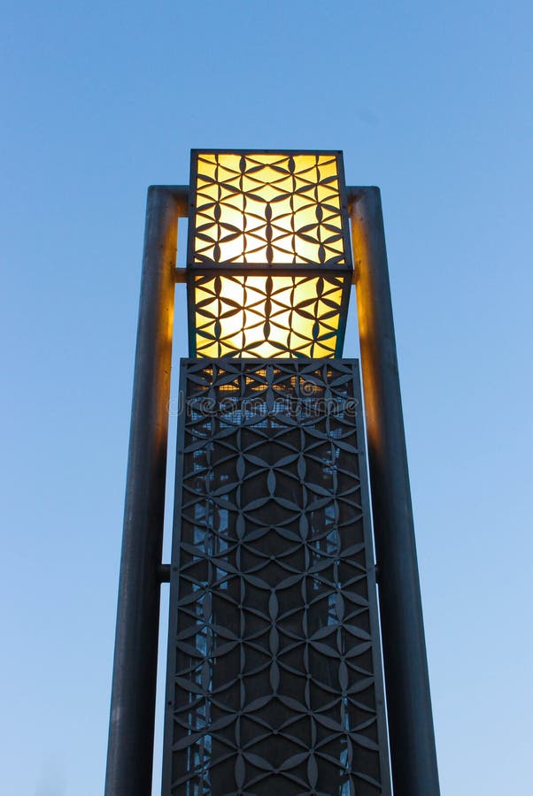 Modern Square Lights on Post Stock Photo - Image of lights, post: 189201542