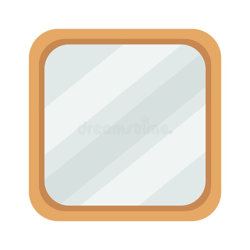 Modern Square Mirror Flat Icon Stock Vector - Illustration of furniture ...