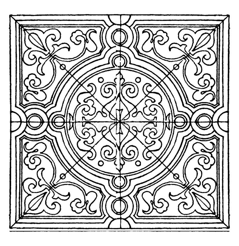 Modern Square Panel is a Heavy Design, Vintage Engraving Stock Vector ...