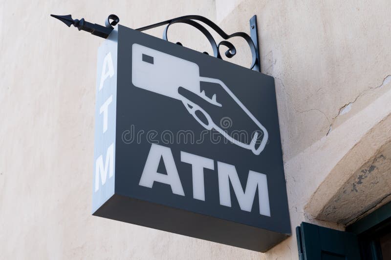 ATM Sign stock photo. Image of sign, hour, money, automated - 42246238