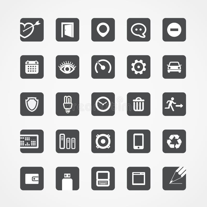 Modern square web icons stock vector. Illustration of icon - 34723786