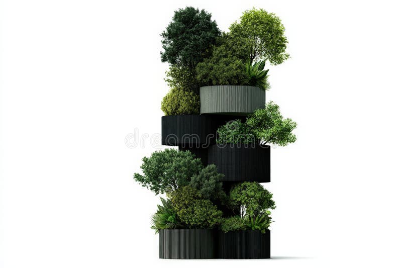 A Modern Stack of Green Plants Showcasing Sustainability and Design in ...