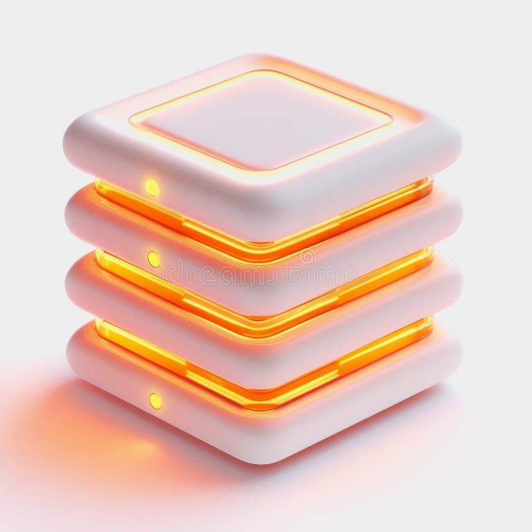 Modern Stackable Device with Soft Orange Glow for Technology, Interior ...