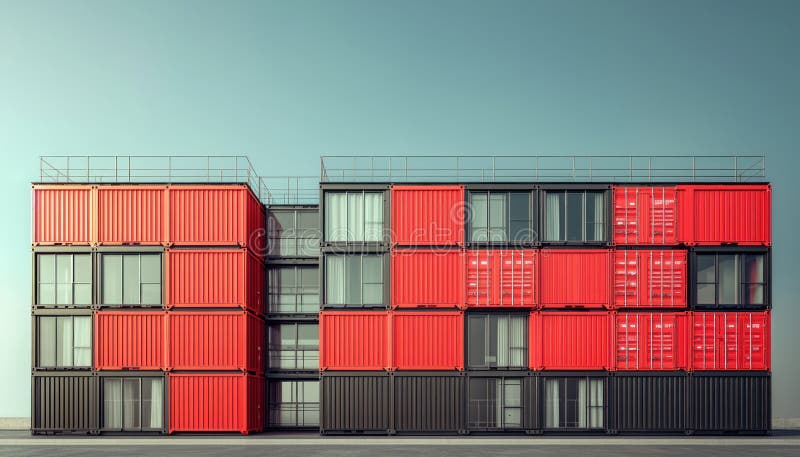 Modern Stacked Modular Containers Create Striking Building Facade ...