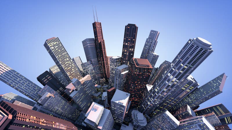 Modern stad 3D stock illustrationer. Illustration av stadsbild - 32052474