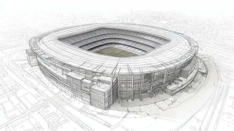 Modern Stadium Architectural Design Sketch of a Large Modern Stadium ...
