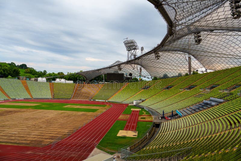 Modern Renovated Large Stadium Venue with Running Track and Seating ...