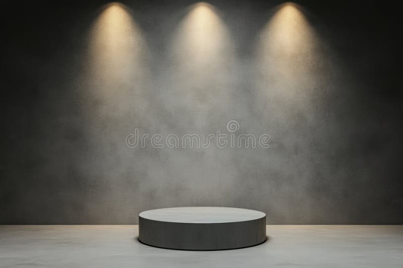 Modern Stage Design, a Modern Exhibition Hall with Warm Spotlights ...
