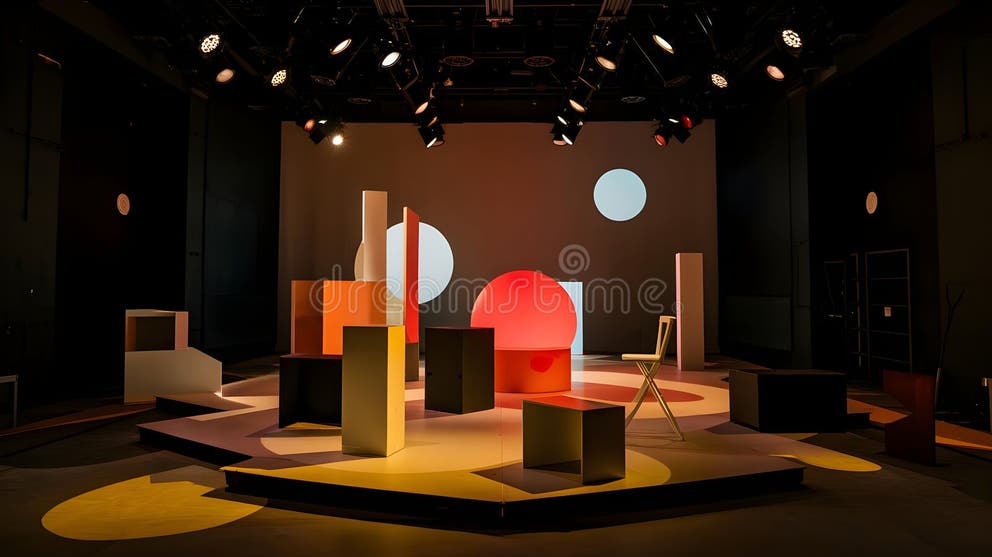 Modern Stage Design with Geometric Shapes and Creative Lighting for ...