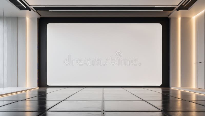 Modern Stage with Large Blank Display Screen for Business Presentations ...