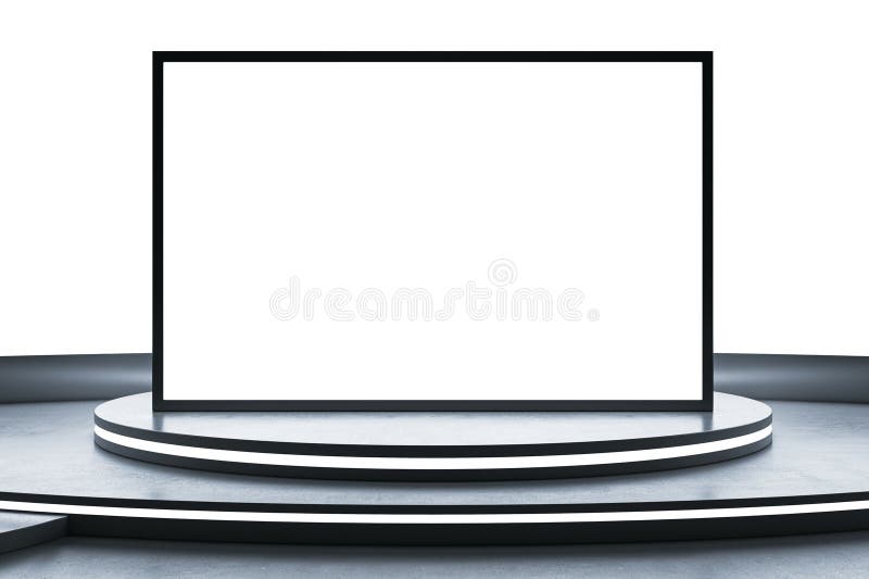 Modern Stage with Large Empty Screen on Elevated Platform in a ...