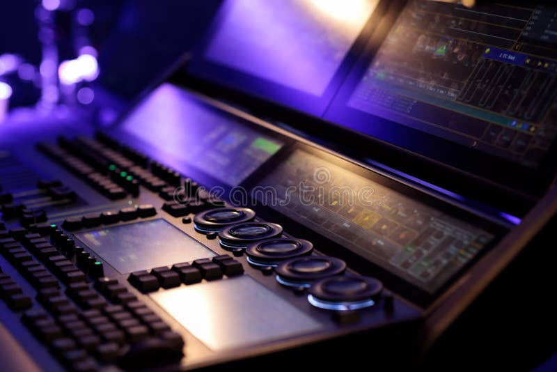 Modern Stage Lighting Control Console Close Up Stock Photo - Image of ...