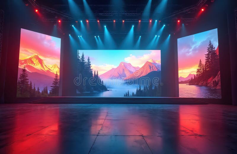 Modern Conference Room Vibrant Lighting Display Screens Stock Photos ...